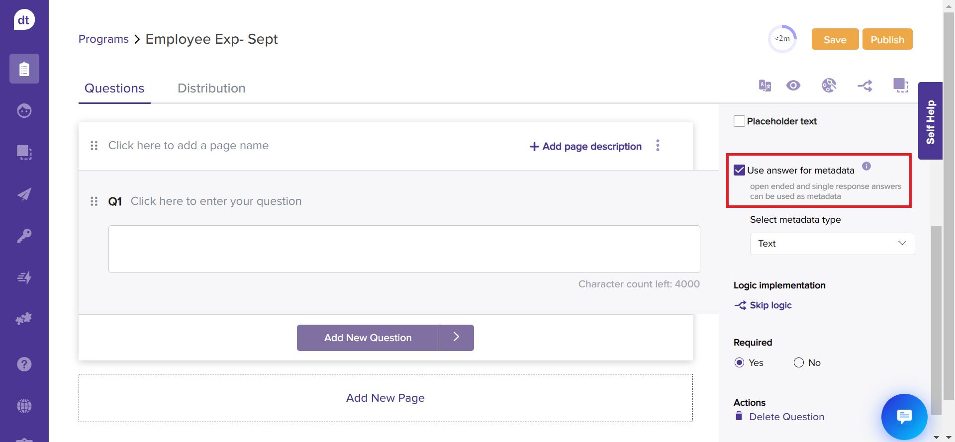 Collecting Metadata through Questions